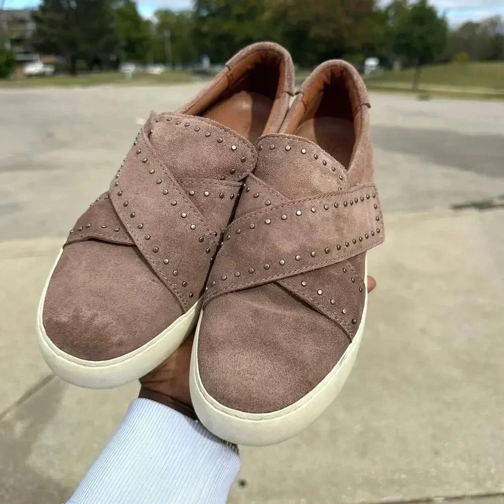 Frye | Shoes | Frye Womens Velcro Slip On Nina Stud Slip Suede Sneakers ...